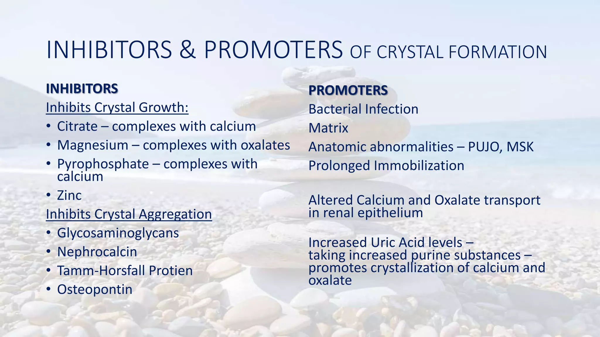 Pathogenesis of Urolithiasis | PPT