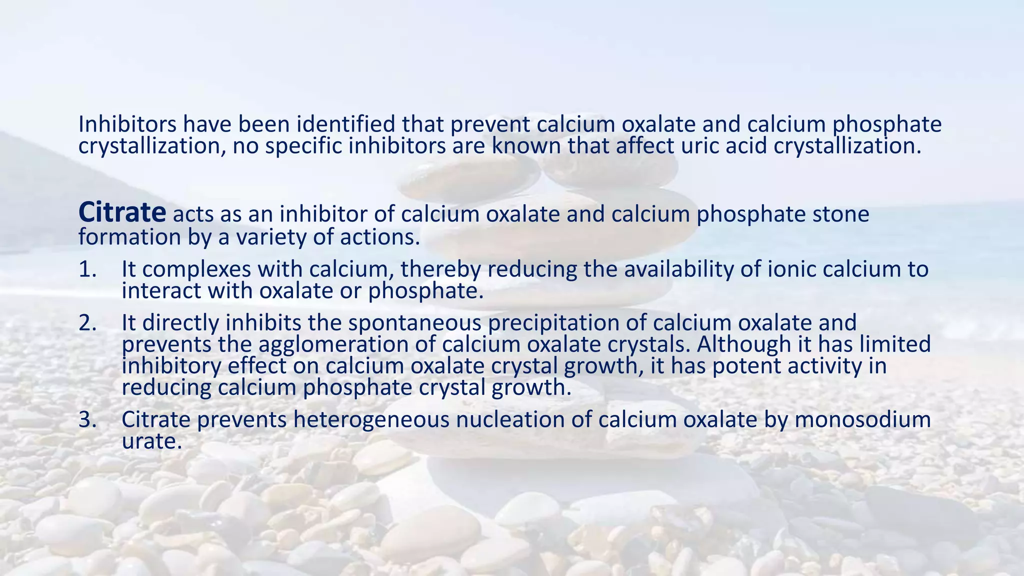Pathogenesis of Urolithiasis | PPT
