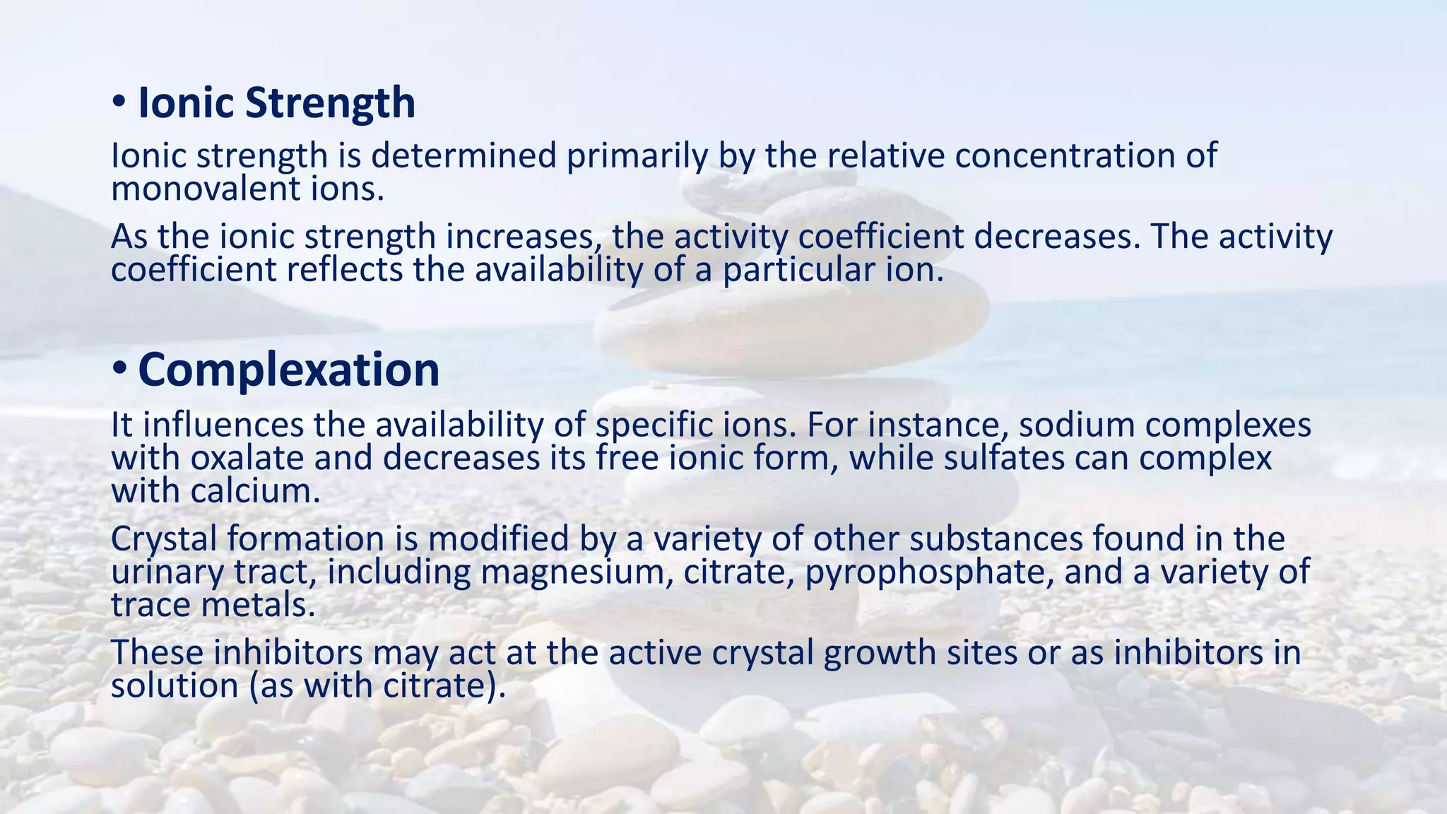 Pathogenesis of Urolithiasis | PPT