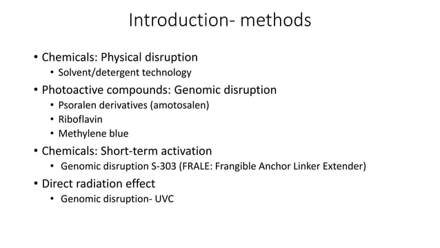 Pathogen inactivation methods | PPTX