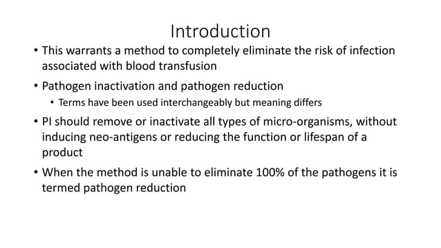 Pathogen inactivation methods | PPTX