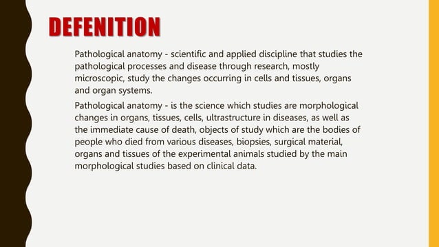 Pathological Anatomy Introduction.pptx | Biological Sciences | Science