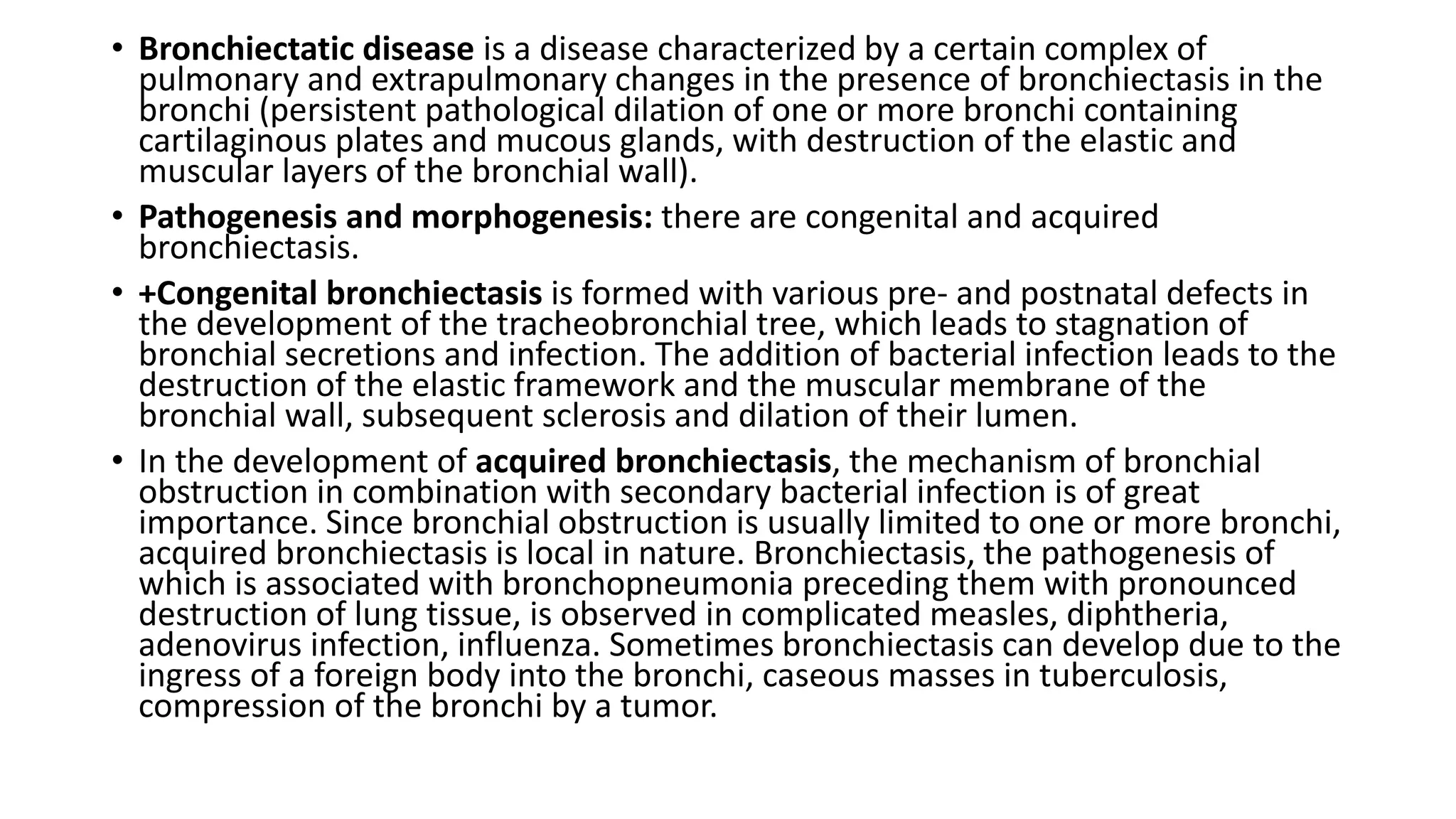 Pathological anatomy of chronic bronchitis, bronchiectasis..pptx
