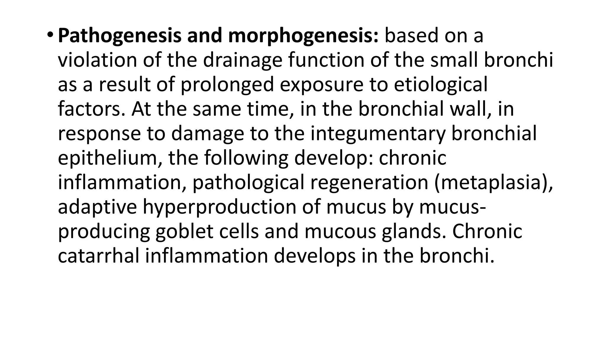 Pathological anatomy of chronic bronchitis, bronchiectasis..pptx