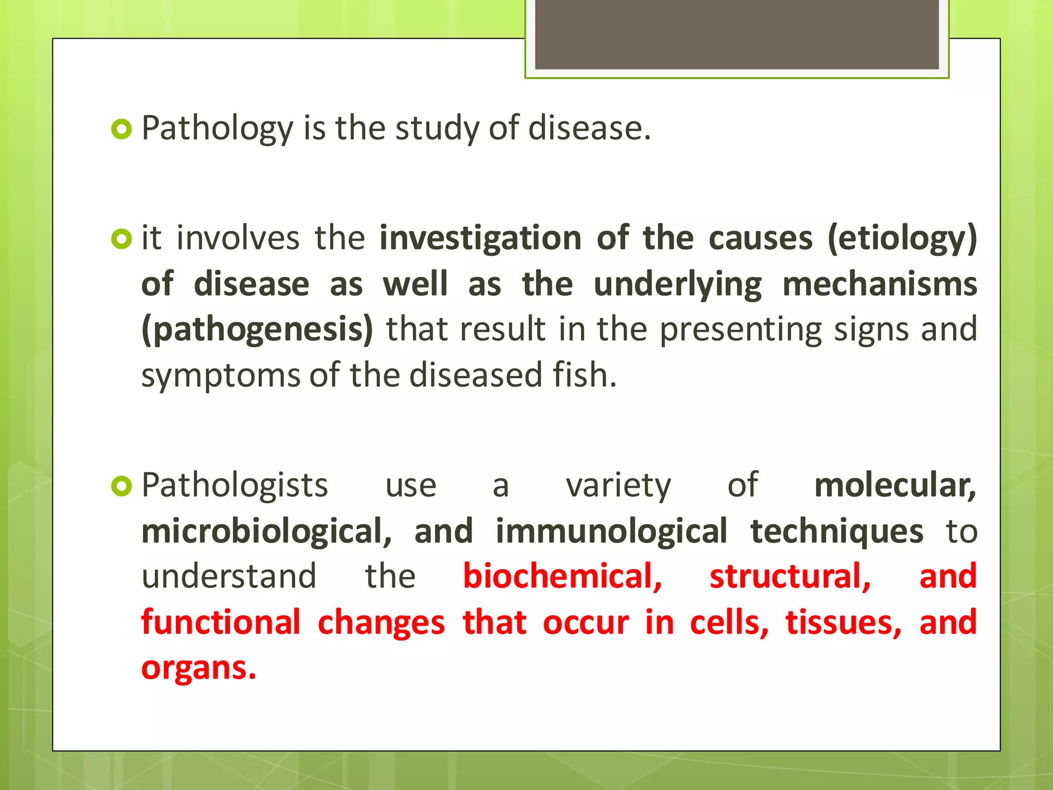Pathological process of disease development process in fish | PDF