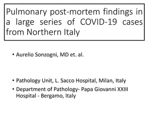 Pulmonary pathology of corona virus | PPT