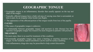 Pathologies of tongue detail presentation | PPTX | Dental Health ...