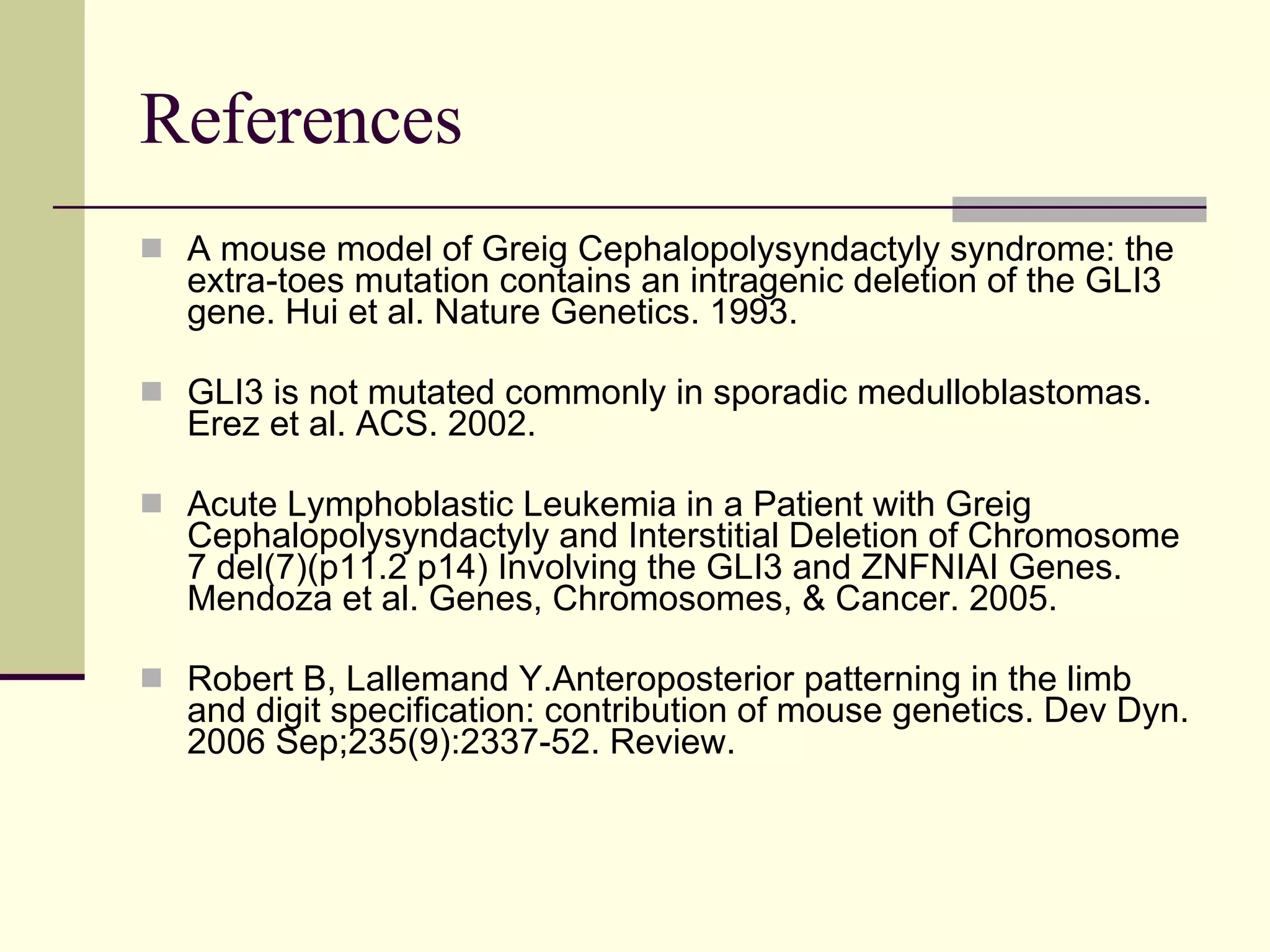 Greig Cephalopolysyndactyly Syndrome | PPT