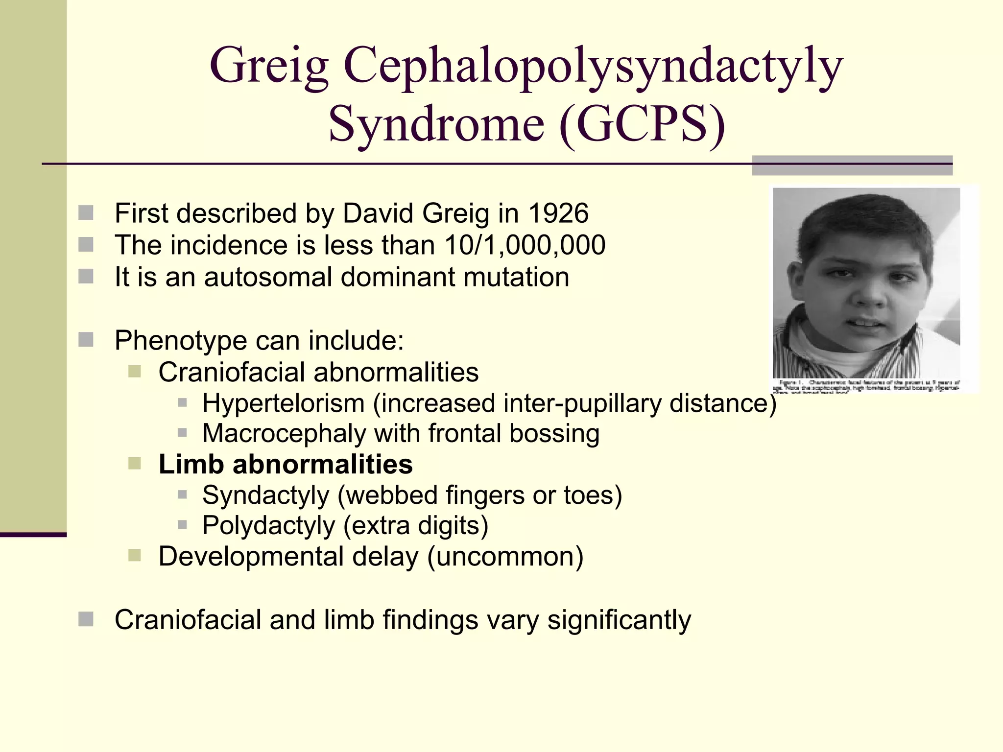 Greig Cephalopolysyndactyly Syndrome | PPT