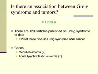 Greig Cephalopolysyndactyly Syndrome | PPT