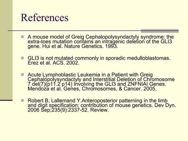 Greig Cephalopolysyndactyly Syndrome | PPT