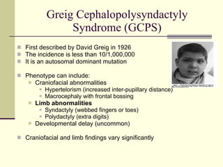 Greig Cephalopolysyndactyly Syndrome | PPT
