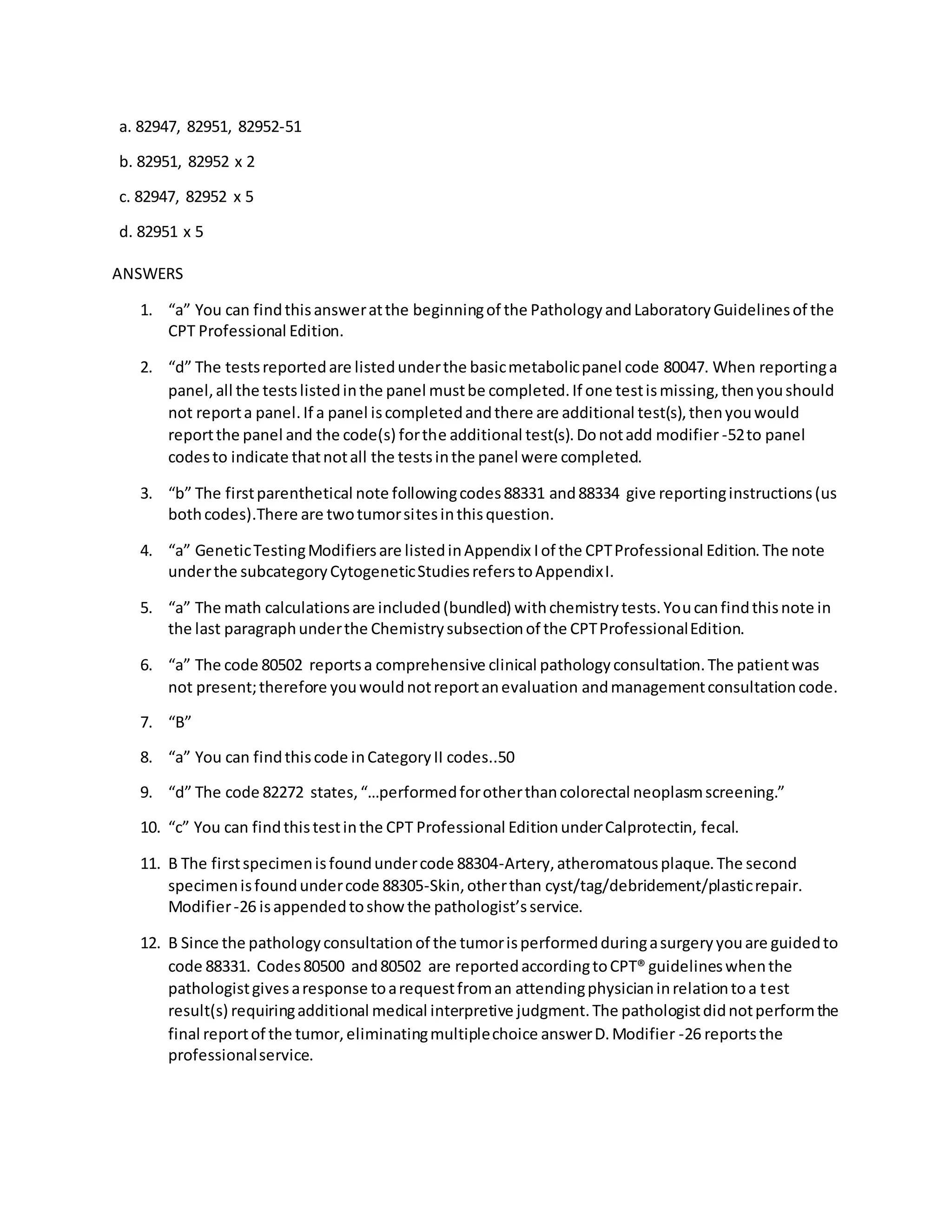 Pathology and laboratory quiz | DOCX