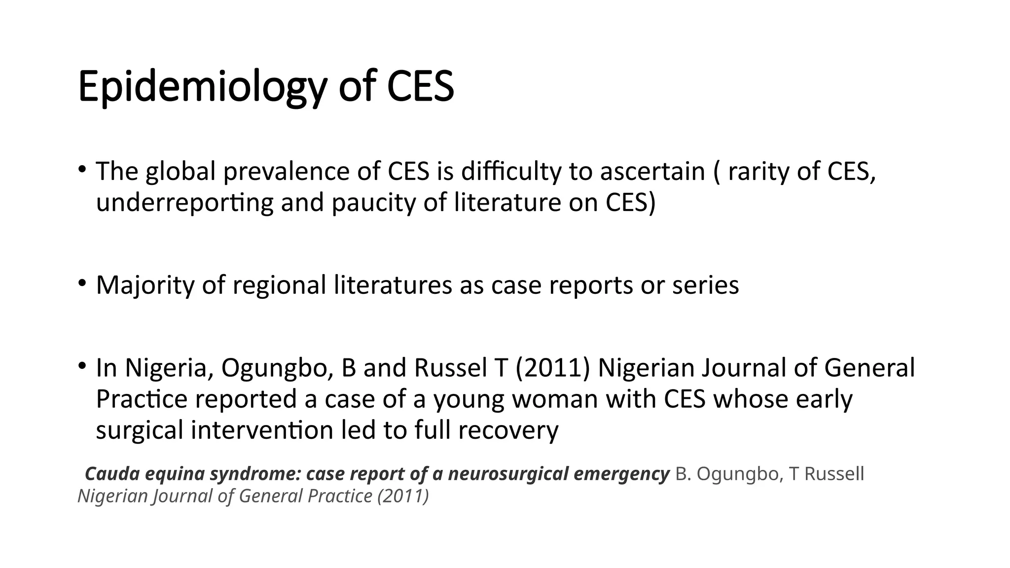 PATHOLOGY AND MANAGEMENT OF CAUDA EQUINA SYNDROME DR INYANG.pptx