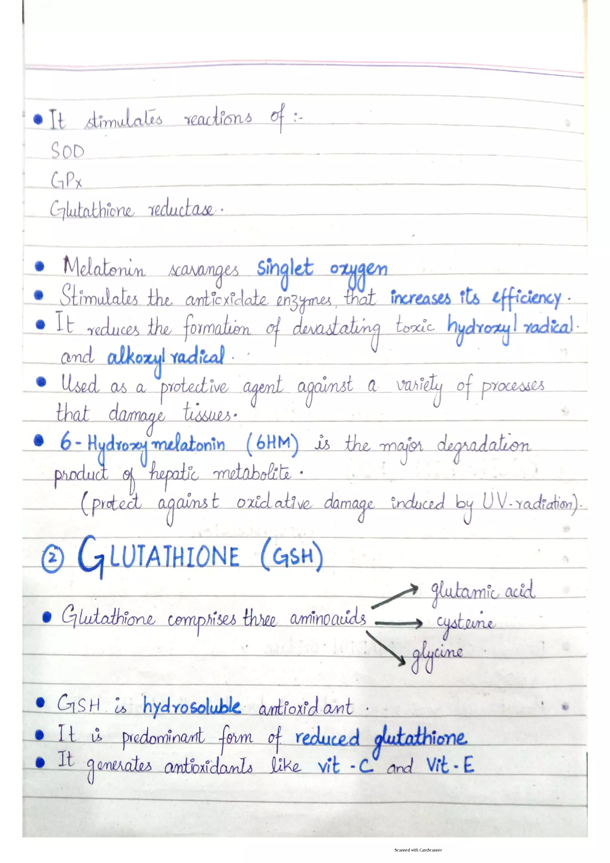 Pathology antioxidants handwritten notes by urooj umer | PDF