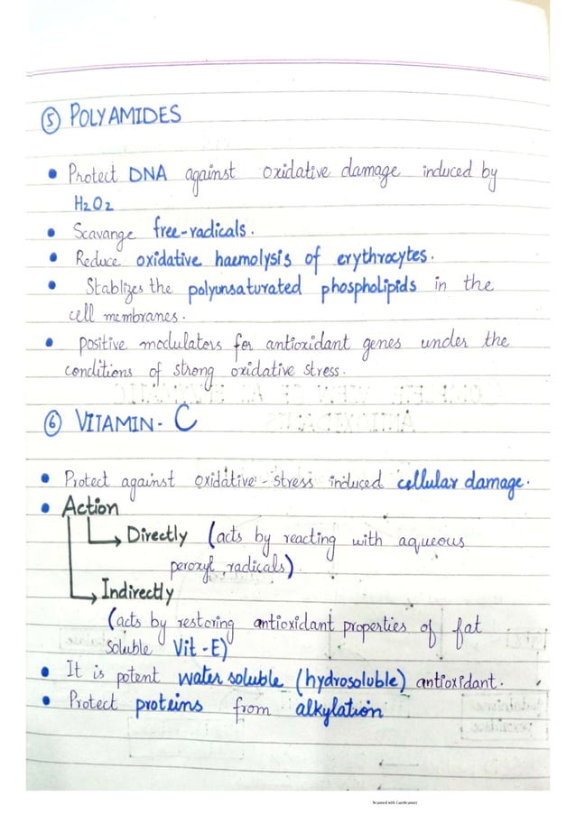 Pathology antioxidants handwritten notes by urooj umer | PDF
