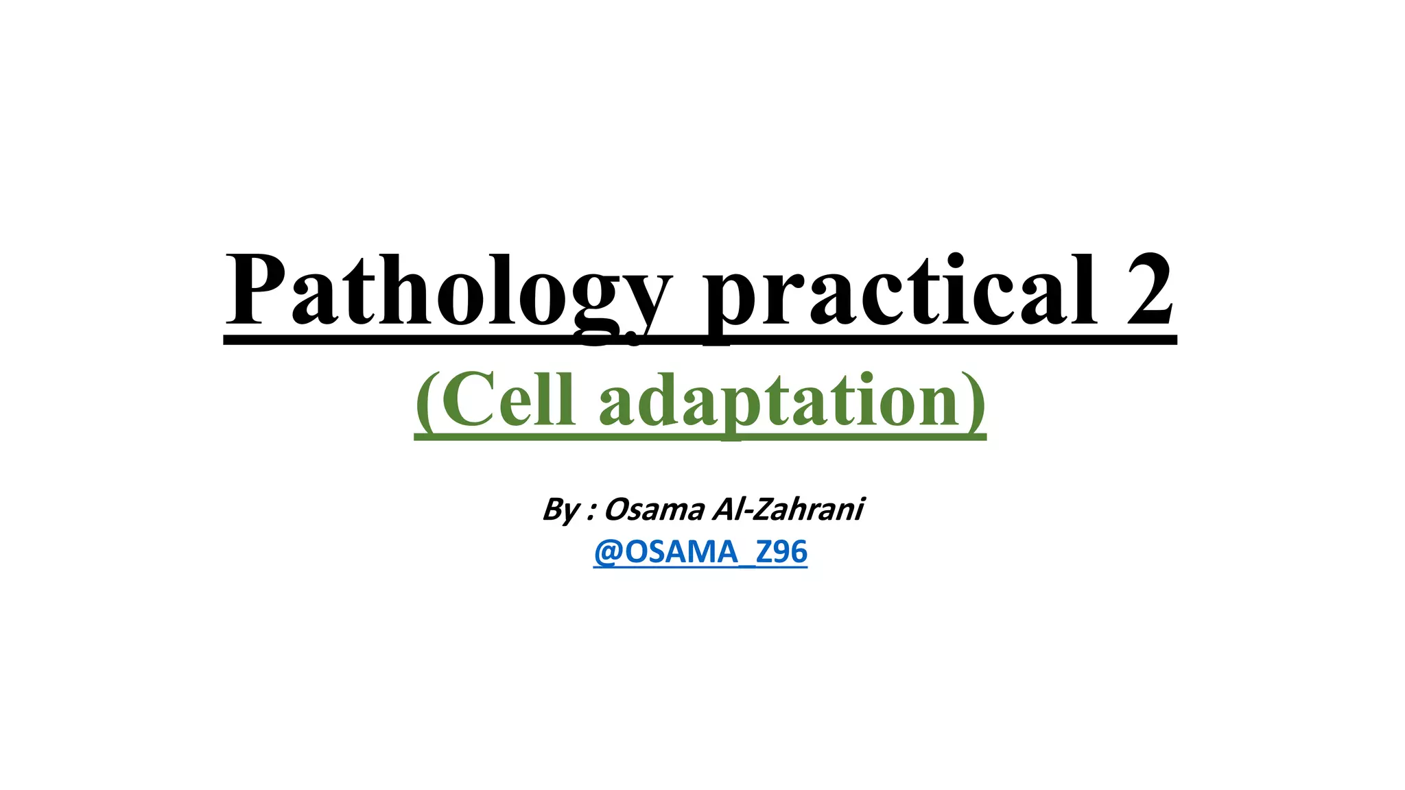 Pathology (cell adaptation) | PDF