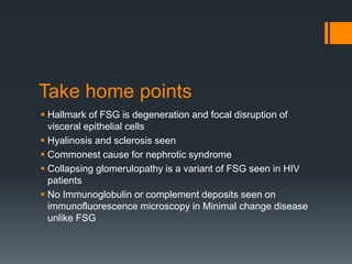 Focal Segmental Glomerulosclerosis - Pathology - FSGS | PPTX