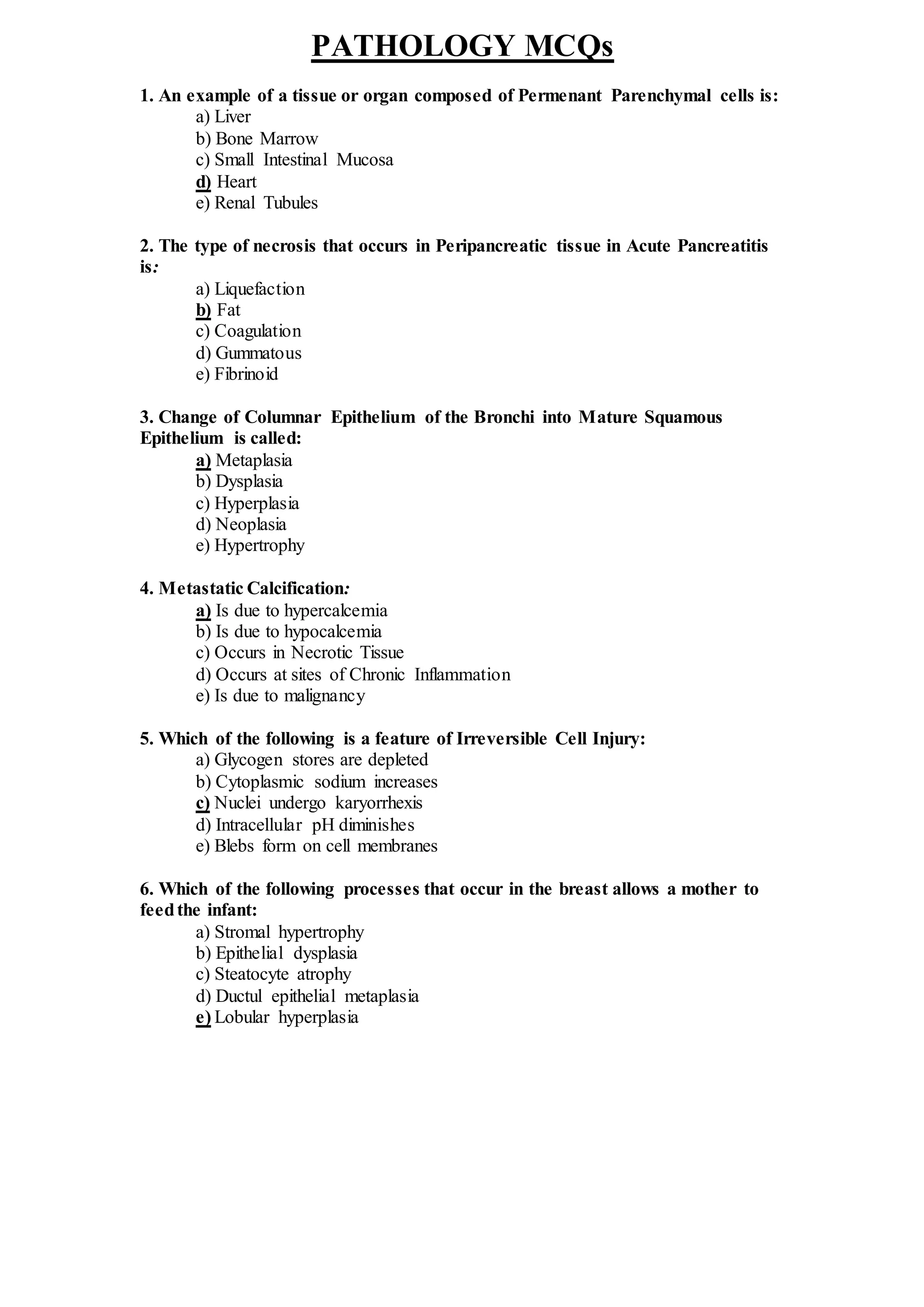 Pathology mcq | DOCX