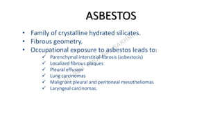 Pathology of asbestos related diseases | PPTX