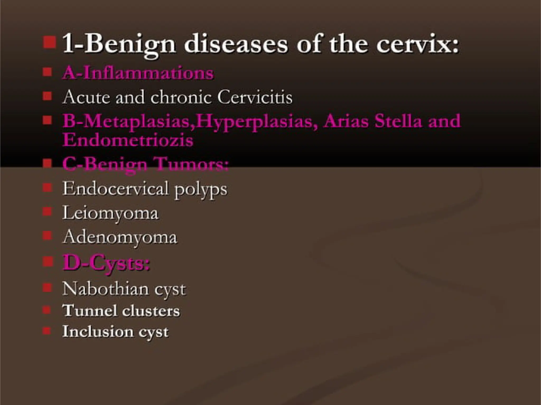 Pathological lesions of cervix.ppt benign and malignant lesions of ...