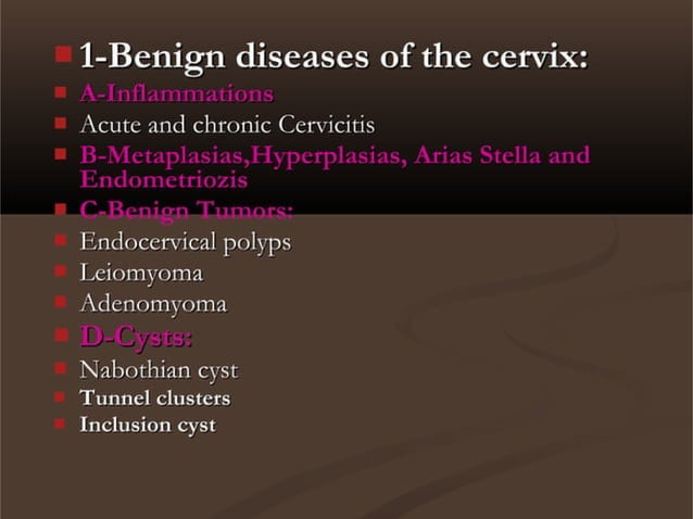 Pathological lesions of cervix.ppt benign and malignant lesions of ...