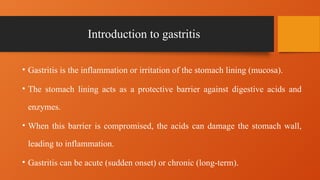 PATHOLOGY OF GASTRITIS FOR BSC 4TH SEM NURSING | PPTX