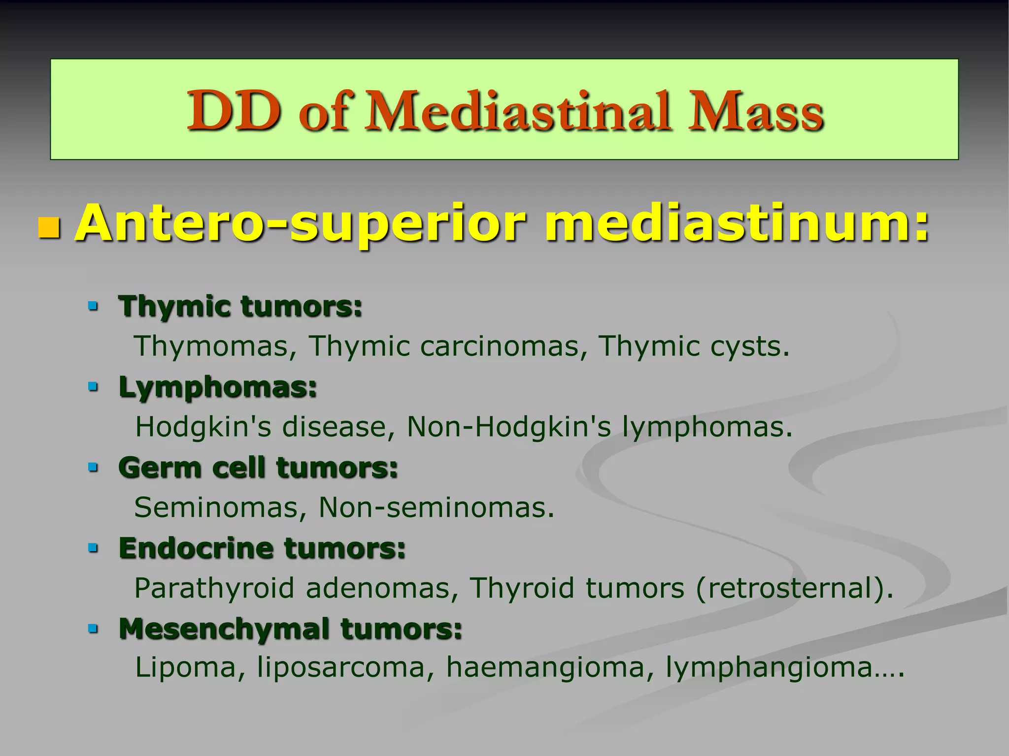 Pathology of mediastinal masses | PDF