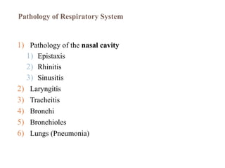 Pathology of respiratory system | PDF