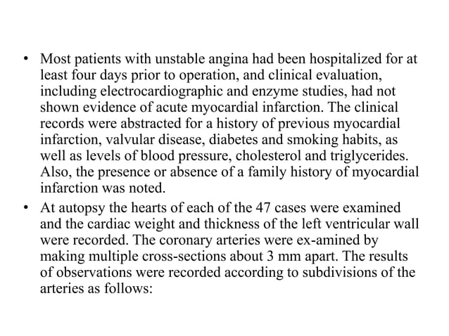 Pathology of stable and unstable angina pectoris | PPTX