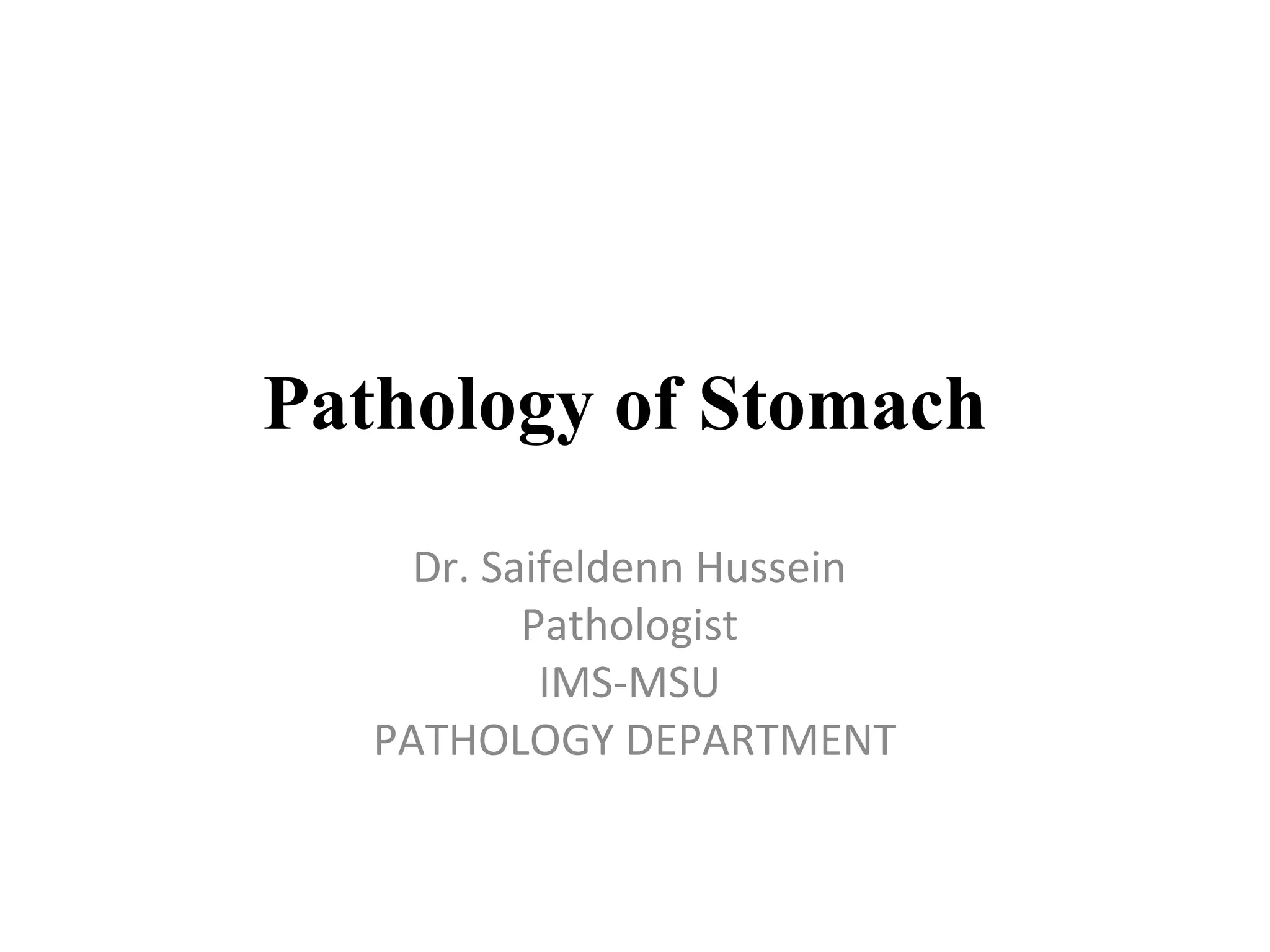 Pathology of stomach | PPT