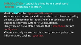 Pathology of tetanus by muhammad arham | PPTX