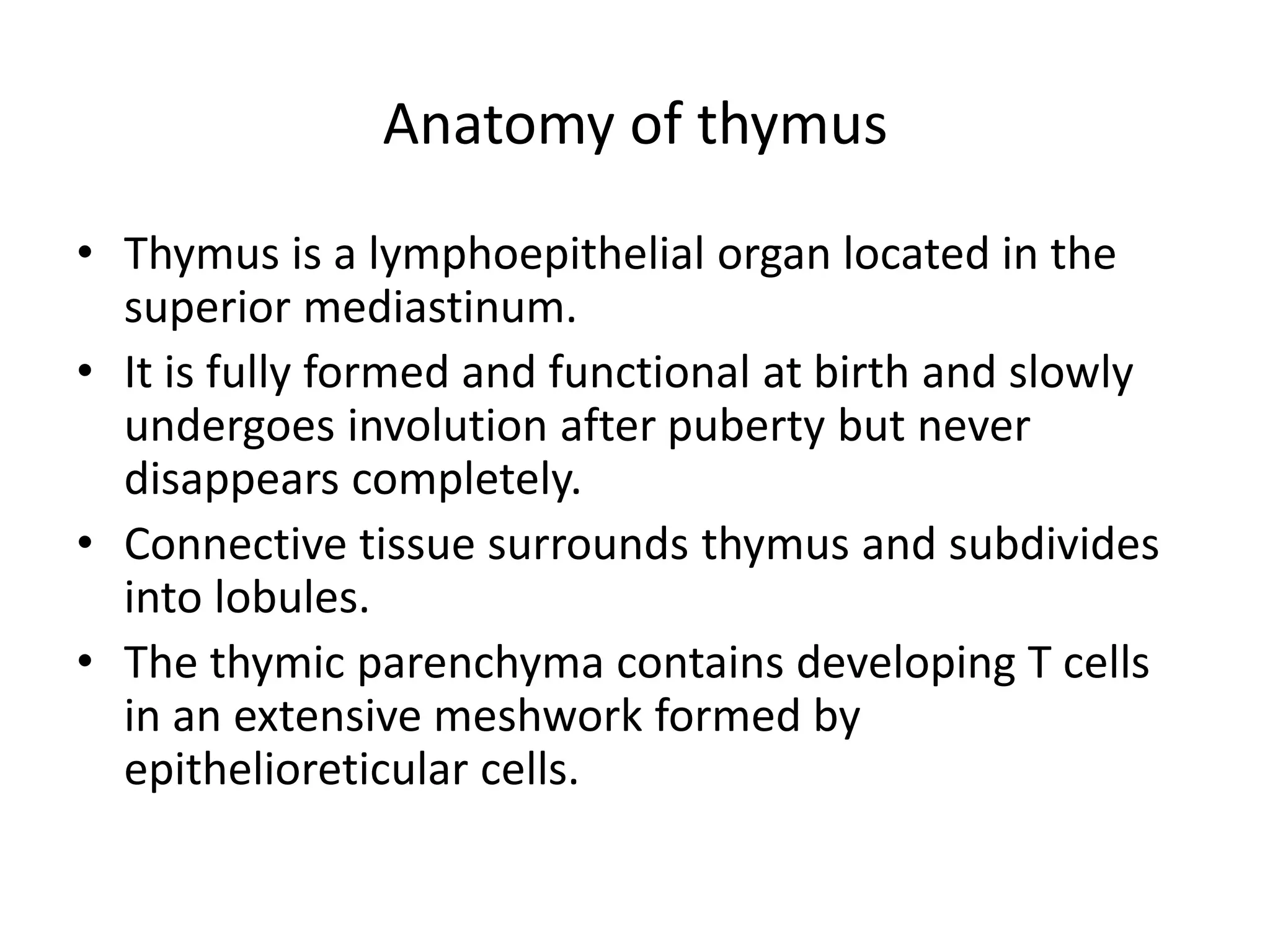 Pathology of thymus | PPTX