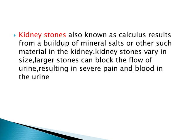 Pathology of urinary system