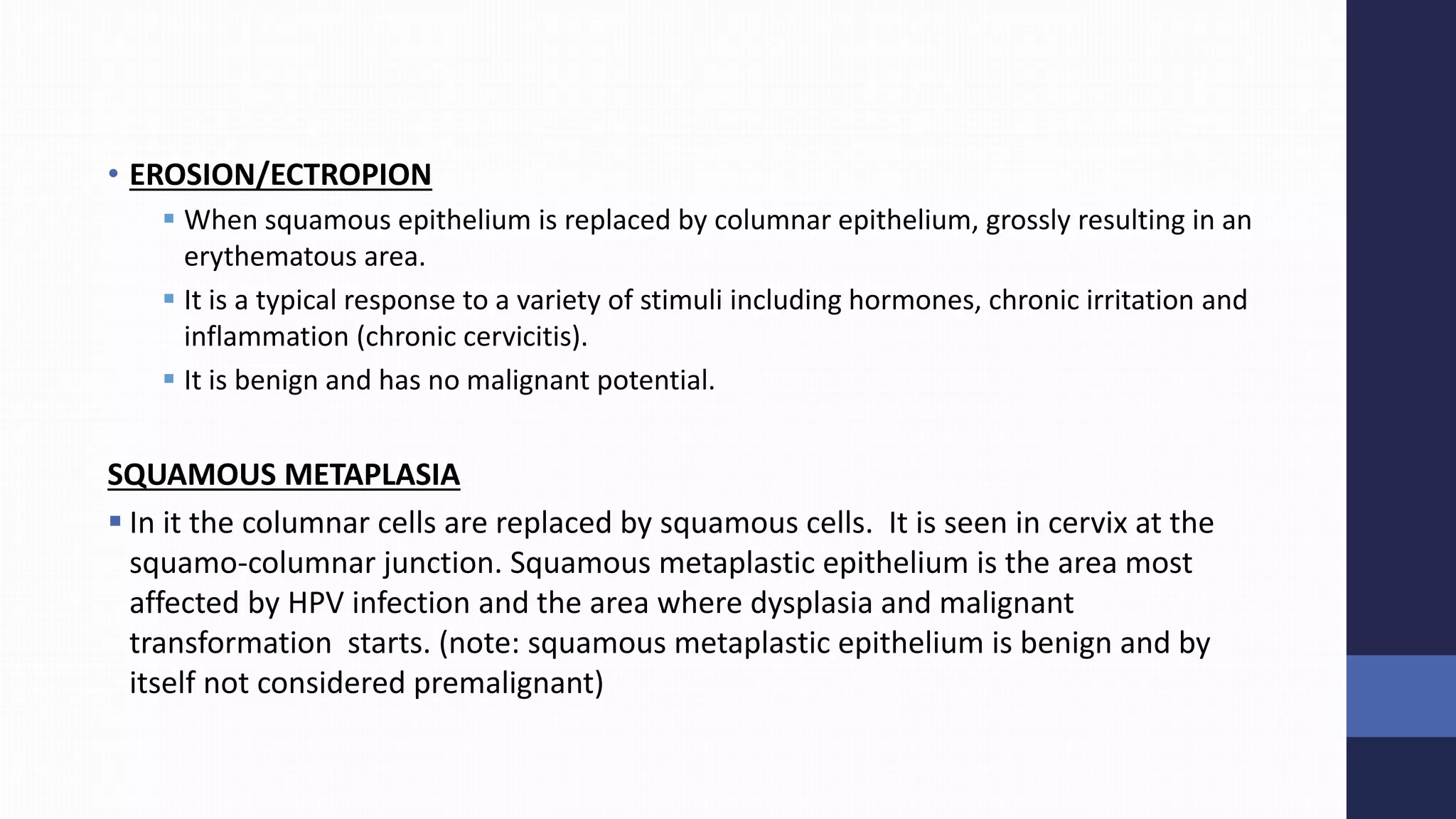 Pathology of uterine cervix 2018 Sufia Husain | PPTX