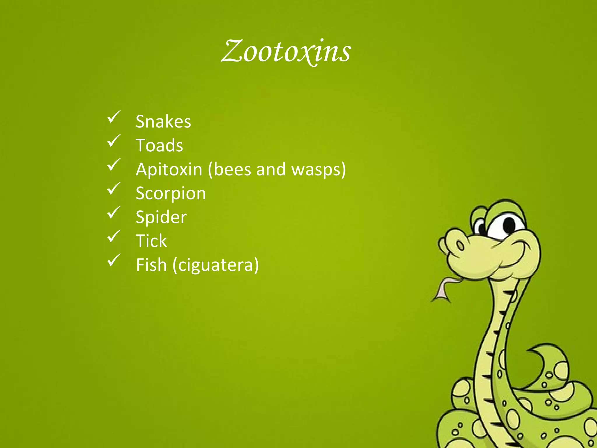 Pathology & pathogenesis of different toxins, poisons other than ...