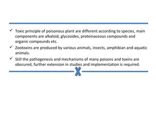 Pathology & pathogenesis of different toxins, poisons other than ...
