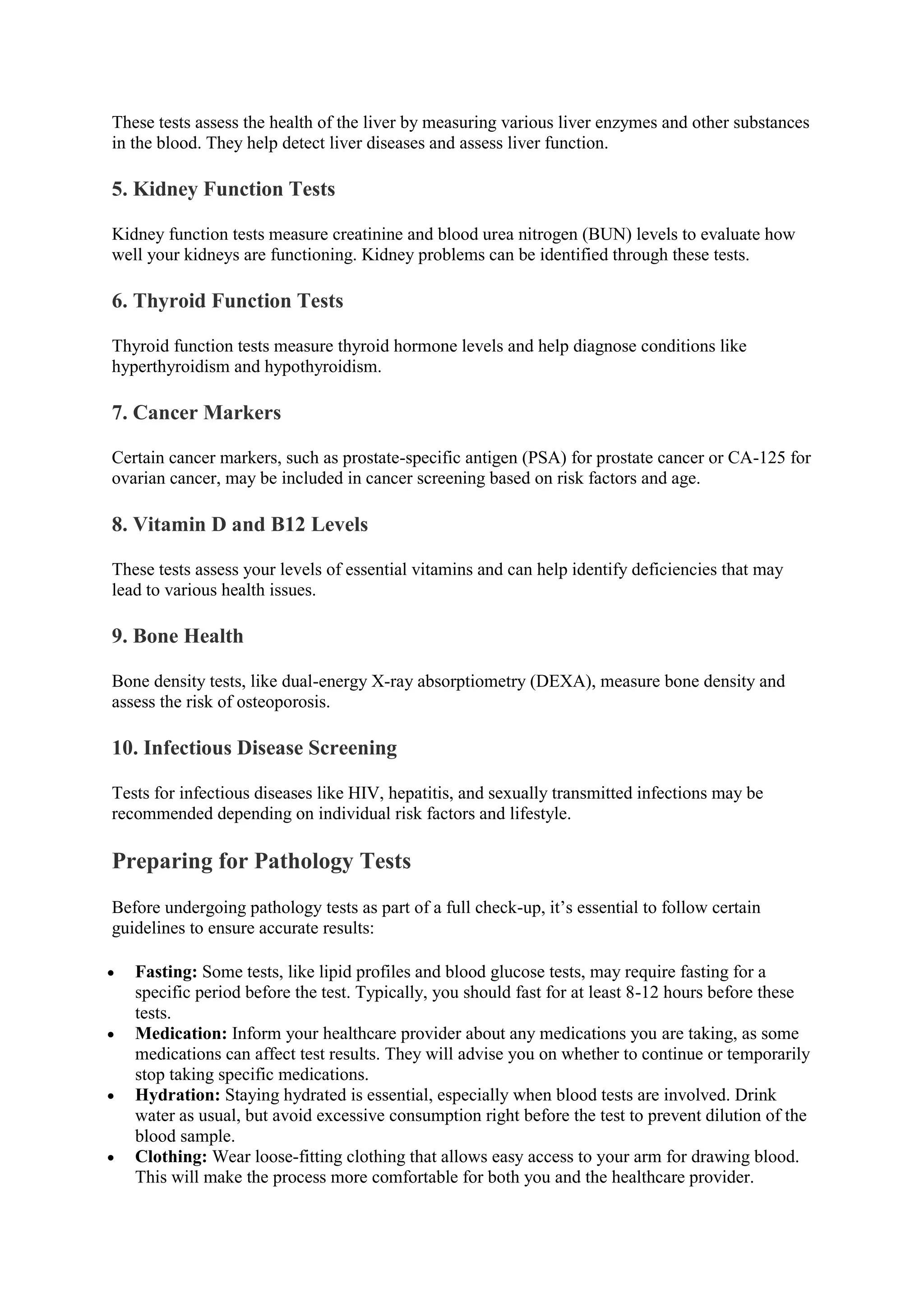 Pathology Test: A Guide to Full Check-Up | PDF | Diseases and ...