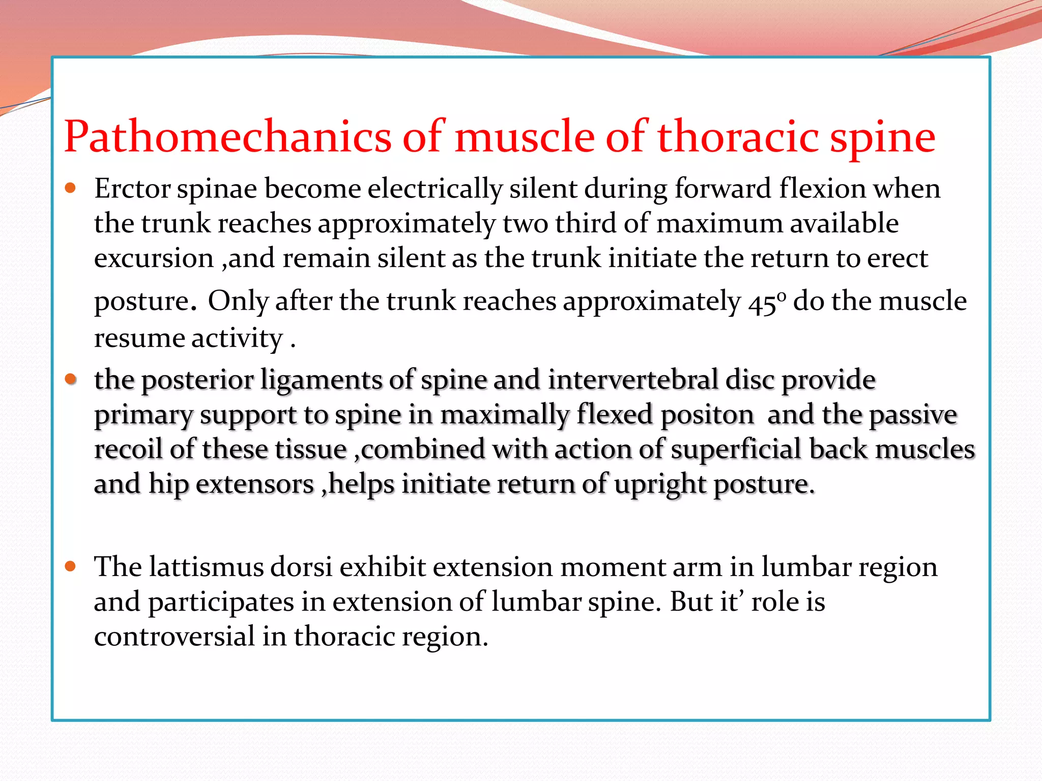 Pathomechanics of thoracic spine disease | PPTX