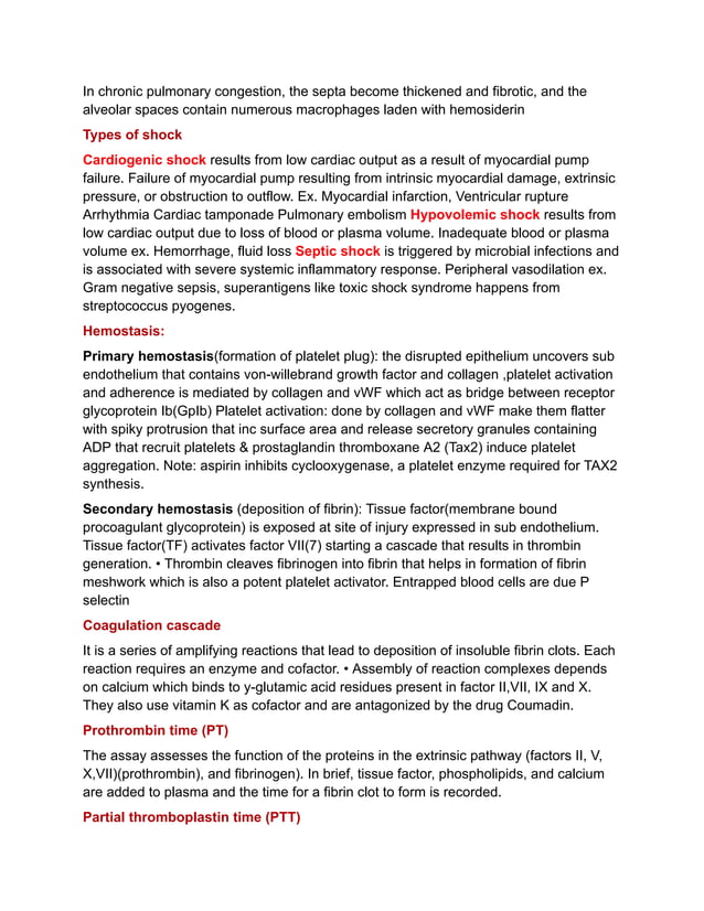 pathology questions for studying and notes | PDF | Heart and ...