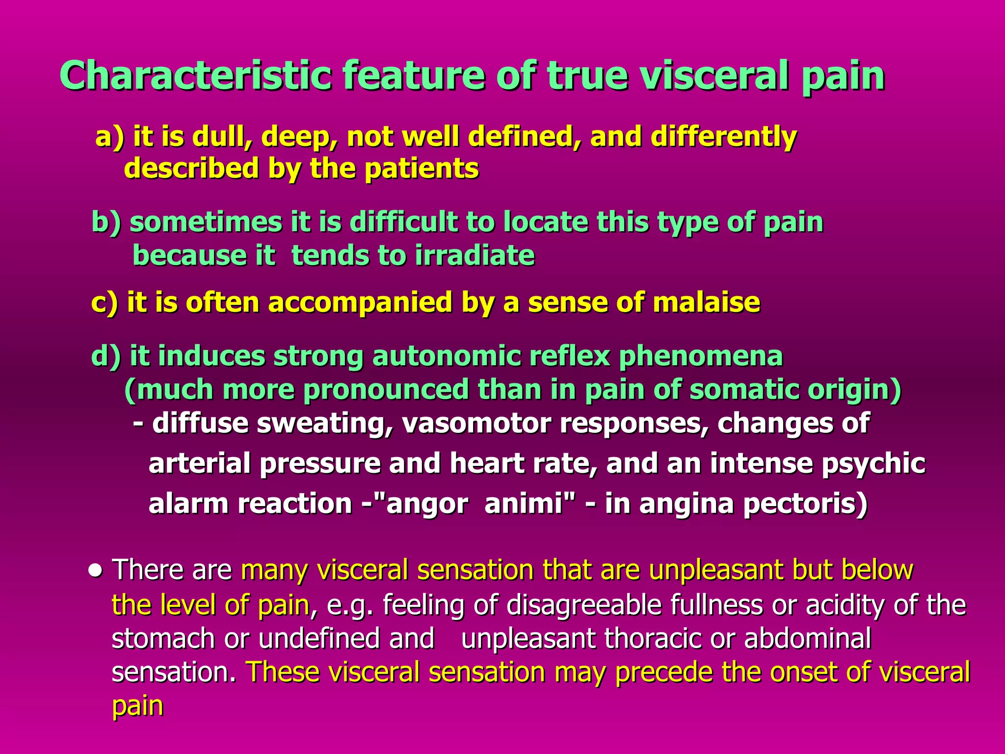 Pathophysiolgy of pain (zirgham 611 | PPT