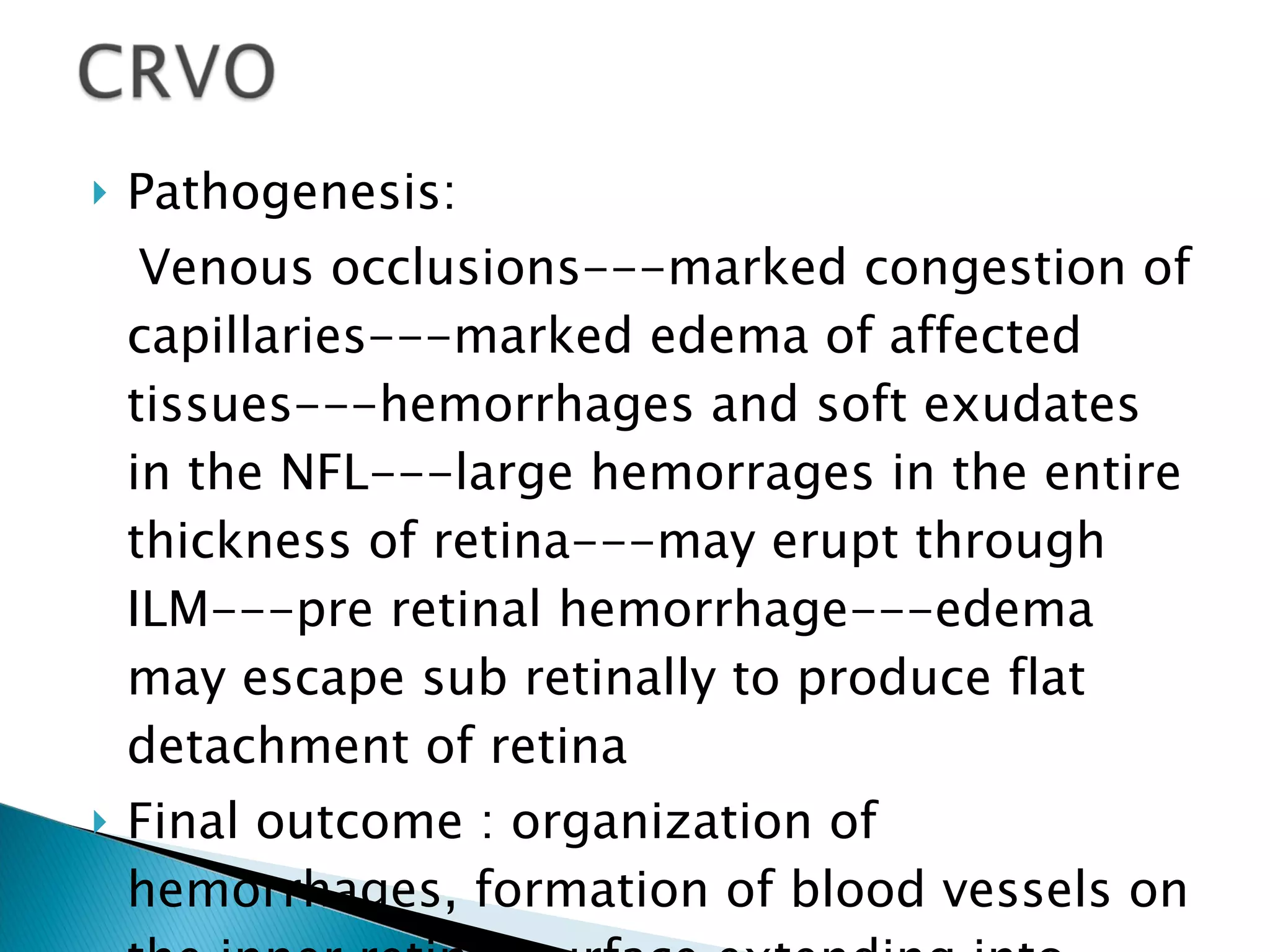 Retinal lesions Pathophysiology | PPT