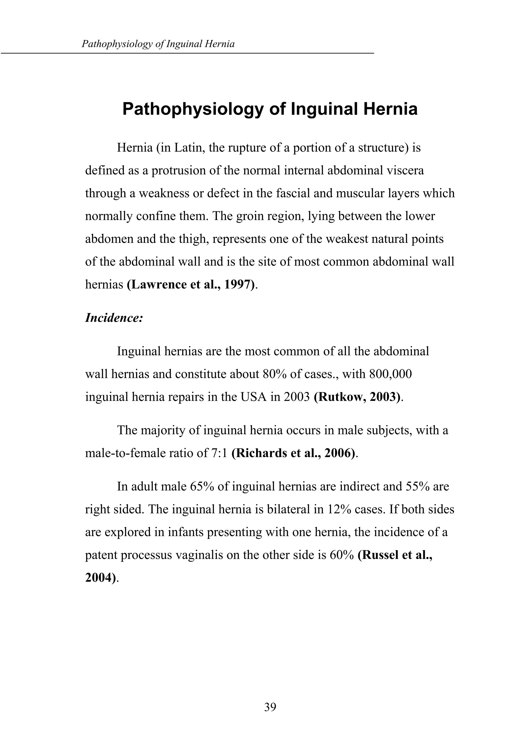Pathophysiology of inguinal hernia | DOC