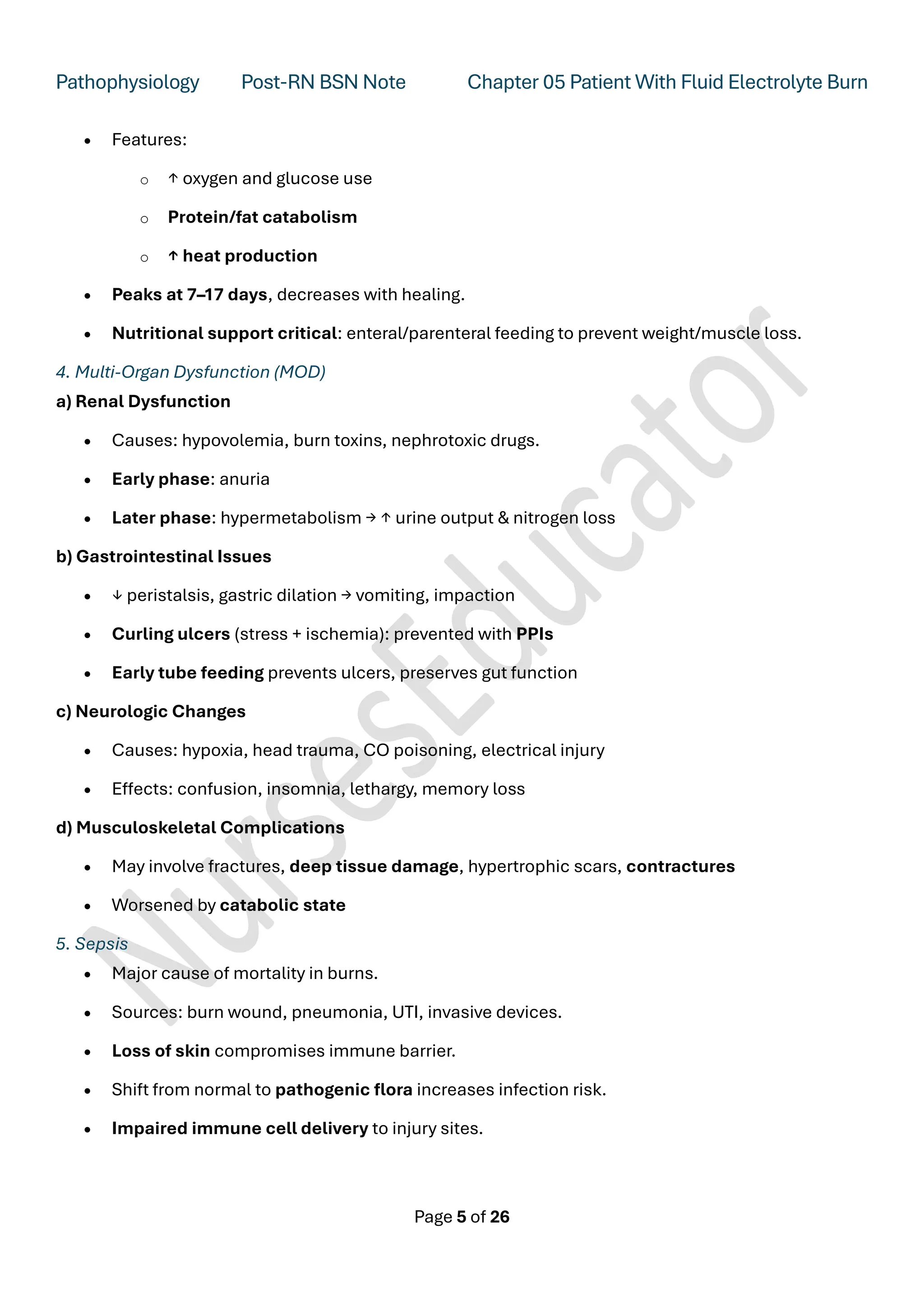 Pathophysiology Chapter 5 Electrolyte Imbalance in Burn Patient Notes.pdf