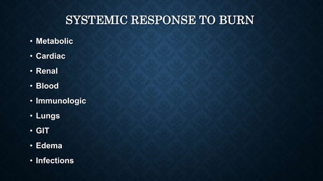 Pathophysiology and complications of burn | PPTX | First Aid | Injuries