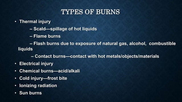 Pathophysiology and complications of burn | PPTX | First Aid | Injuries