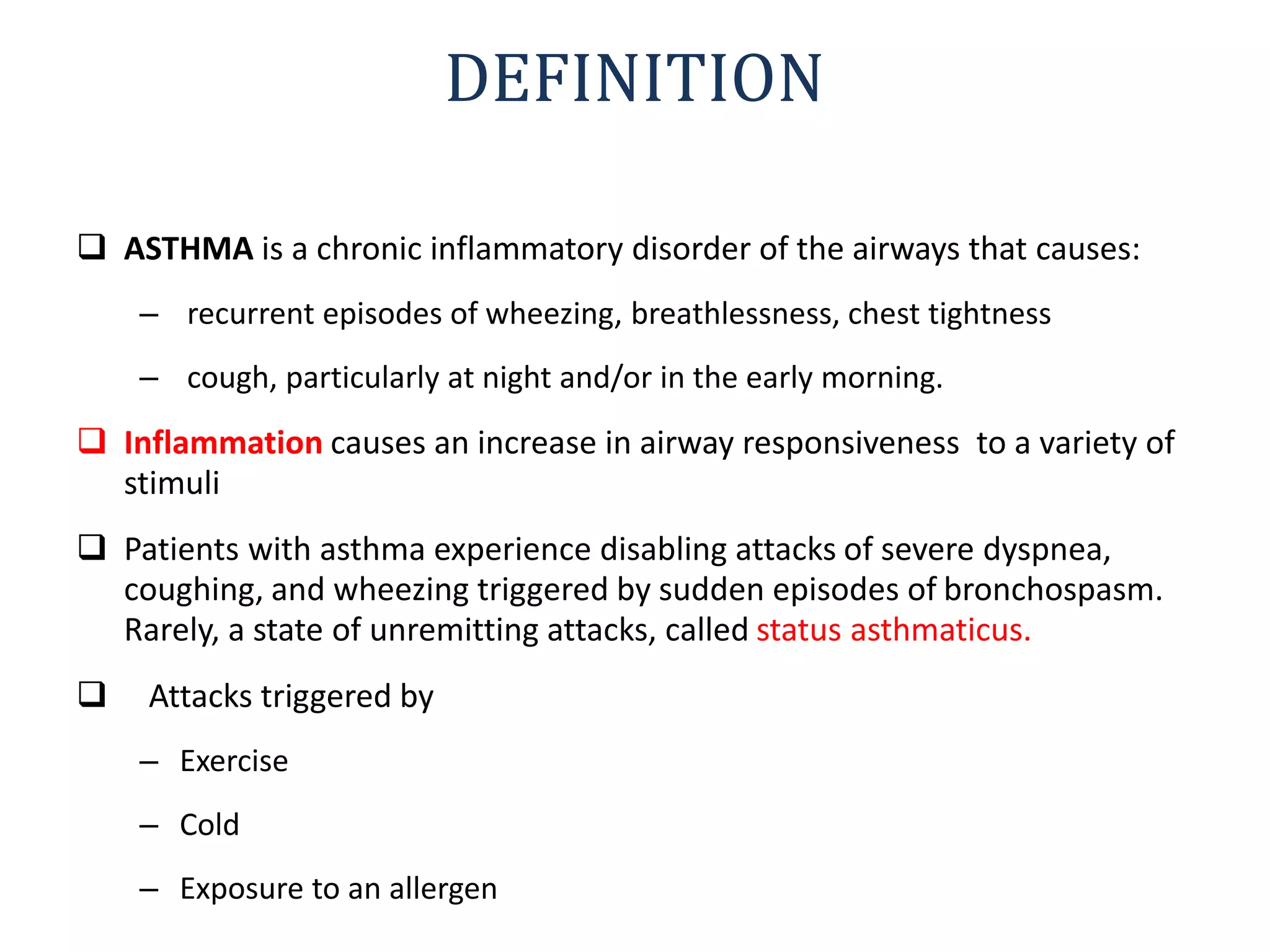 Pathophysiology of bronchial asthma f | PPTX