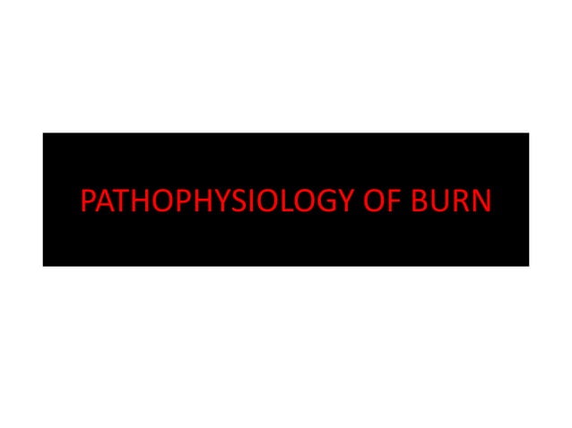 Pathophysiology of burns | PPTX | First Aid | Injuries