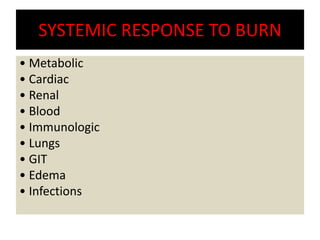 Pathophysiology of burns | PPTX