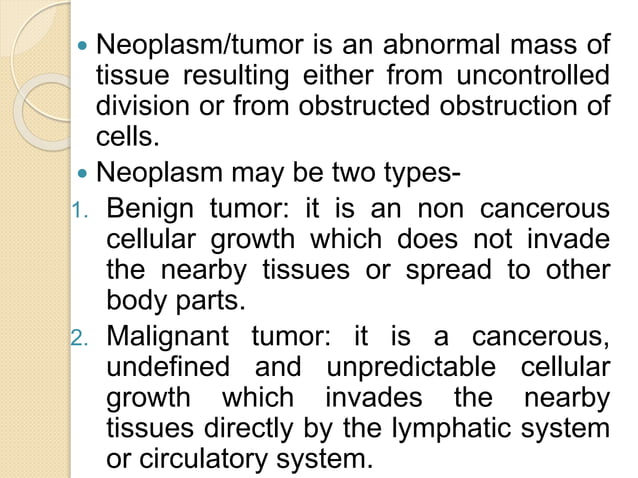 Pathophysiology of cancer | PPTX | Cancer | Diseases and Conditions